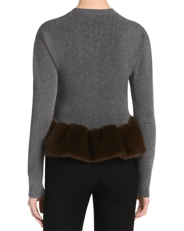 Stella McCartney Wool Blend Faux Fur Trim Sweater