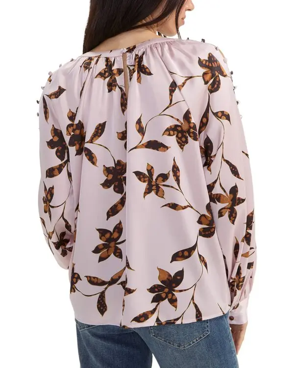 LIVERPOOL Cold Shoulder Button Blouse