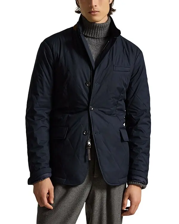 Polo Ralph Lauren The Beaton Gabardine Quilted Down Sport Coat - Collection Navy