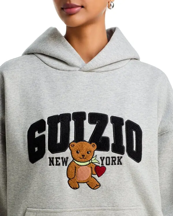 GUIZIO Logo Teddy Hoodie Sweatshirt