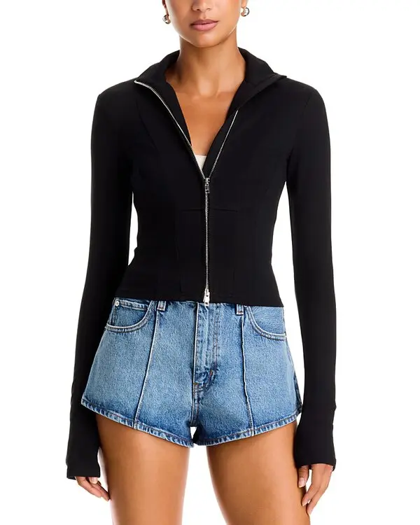 GUIZIO Eloise Zip Front Jacket - Black