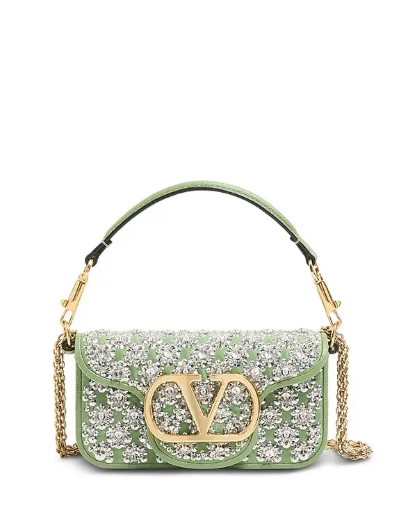 Valentino Garavani Small Sequin Flower Shoulder Bag - Crystal
