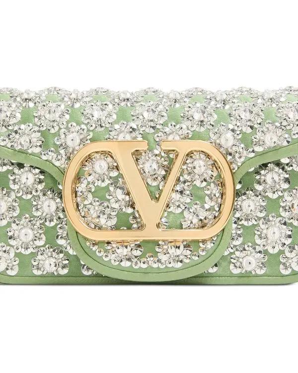 Valentino Garavani Small Sequin Flower Shoulder Bag