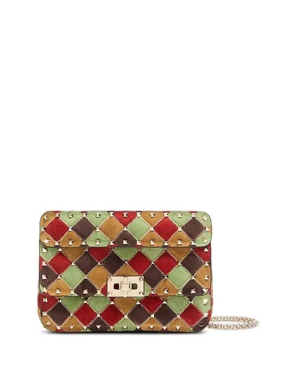 Valentino Garavani Small Studded Suede Shoulder Bag - Multi