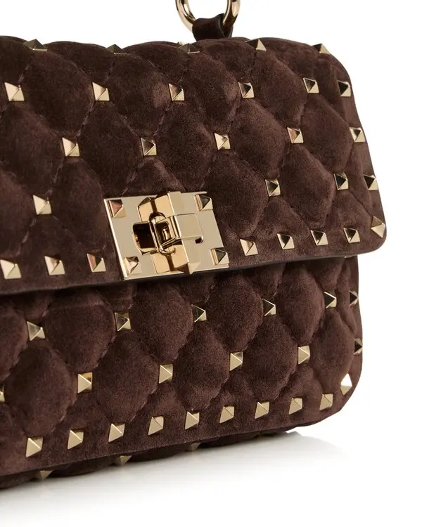 Valentino Garavani Rockstud Spike Small Suede Shoulder Bag