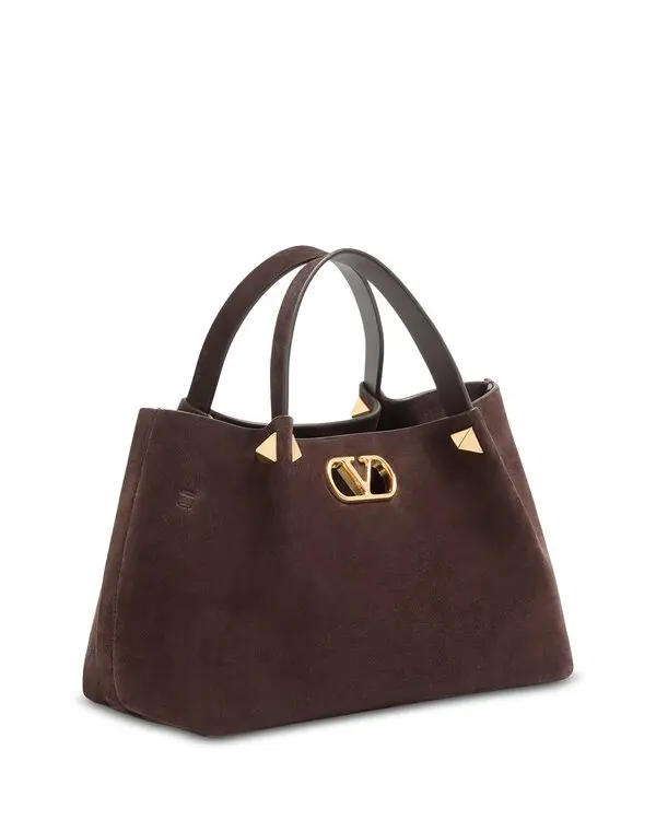 Valentino Garavani Small Vlogo Suede Tote Bag