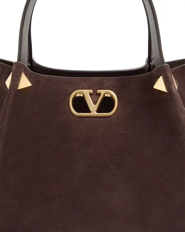 Valentino Garavani Small Vlogo Suede Tote Bag