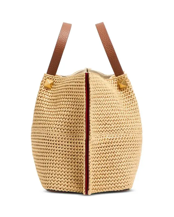 Valentino Garavani Vlogo Medium Raffia Tote Bag
