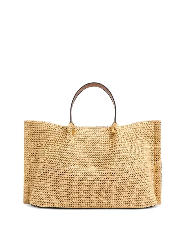 Valentino Garavani Vlogo Medium Raffia Tote Bag