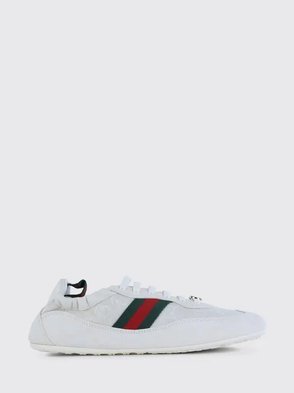 Gucci Shift Gg Jacquard Monogram Canvas And Suede Sneakers