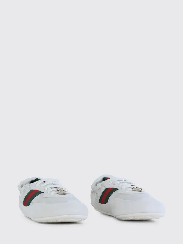 Gucci Gg Jacquard Monogram Canvas And Suede Sneakers