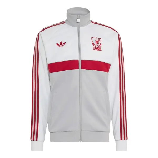 Adidas Liverpool Fc Track Top Asia Sizing 'white Grey