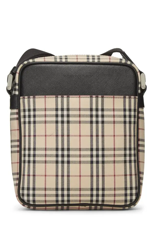 Burberry Jacquard House Check Vertical Camera Bag - Brown
