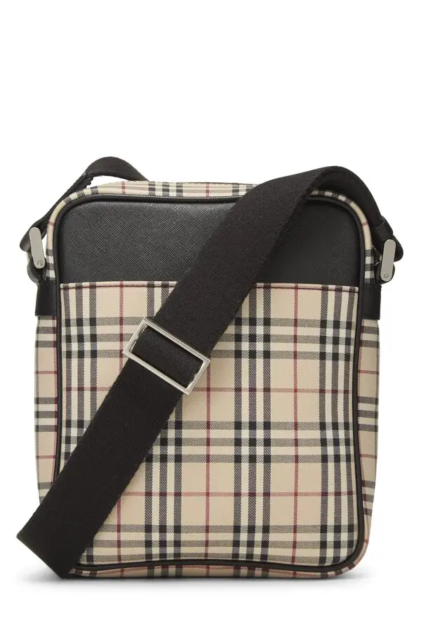 Burberry Jacquard House Check Vertical Camera Bag