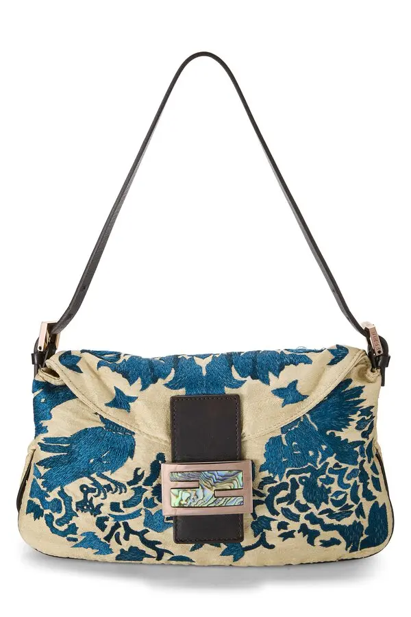 Fendi Multicolor Canvas Embroidered Shoulder Bag