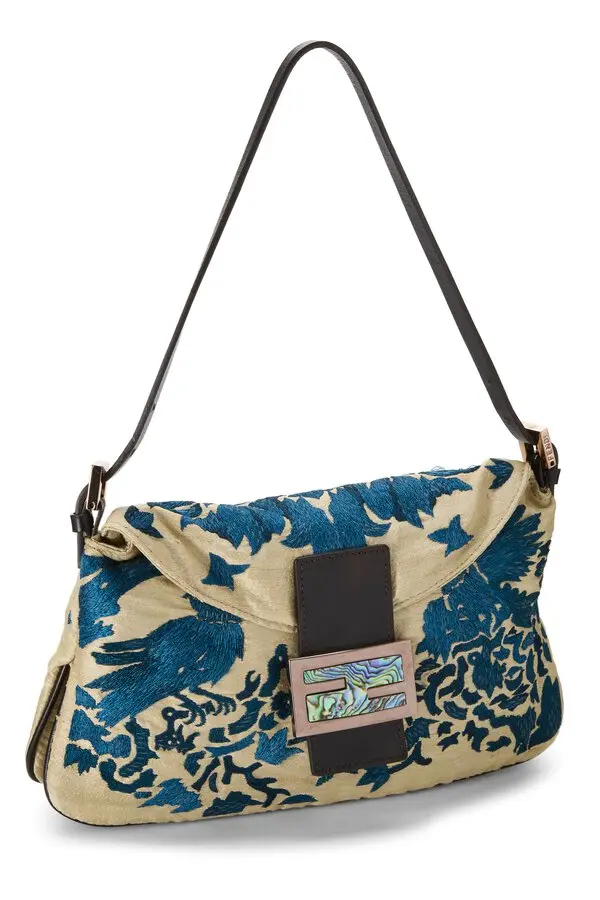 Fendi Multicolor Canvas Embroidered Shoulder Bag