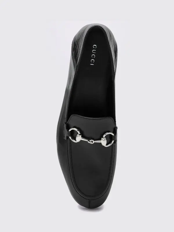Gucci Jordaan Smooth Leather Loafers With Gold-tone Horsebit Detail - Black
