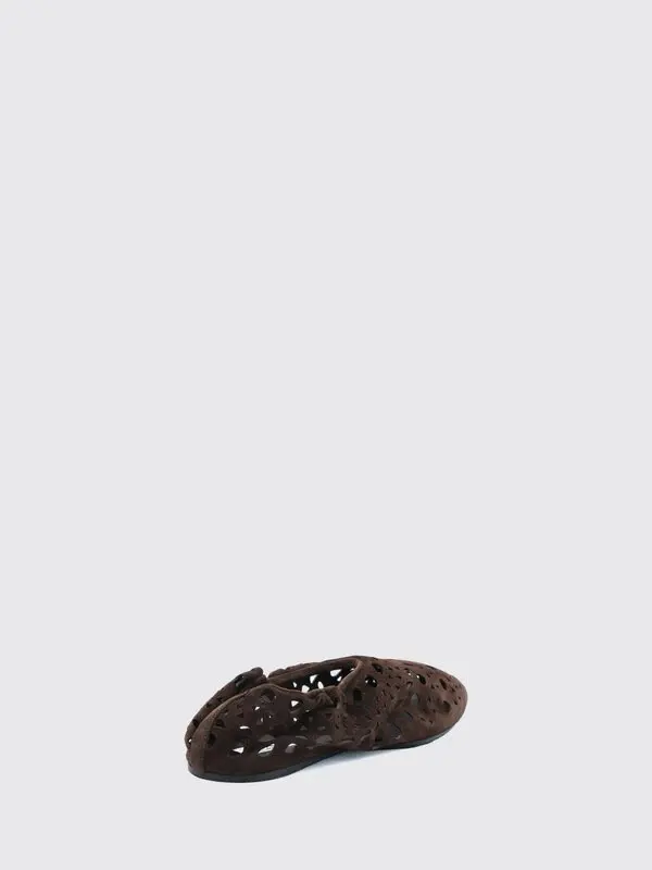 Alaïa Vienne Perforated Suede Ballet Flats - Brown