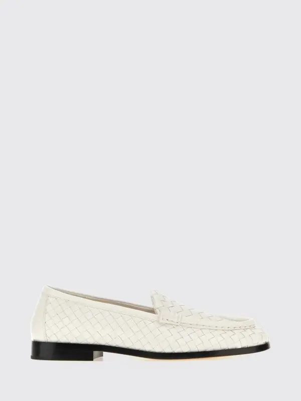 Bottega Veneta Silenzio Intrecciato Lambskin Loafers - Cream