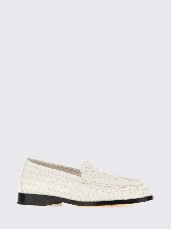Bottega Veneta Silenzio Intrecciato Lambskin Loafers - Cream