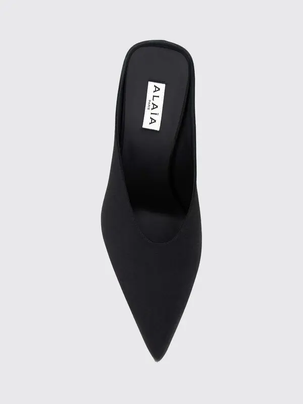 ALAIA Satin Wedge Mules Alaia With Mid Heel And Almond Toe