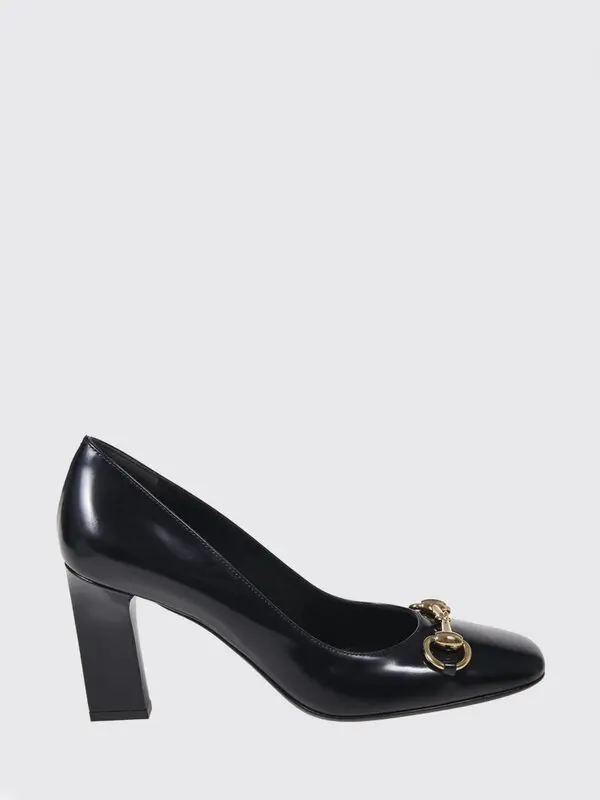 Gucci Brushed Leather Signora Pumps - Black