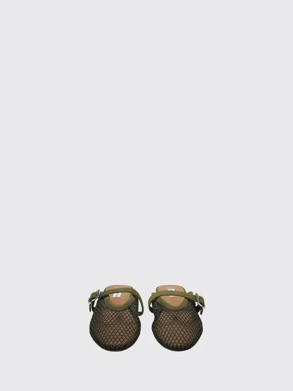 ALAIA Alaia Low-heeled Mules In Mesh Nylon And Suede With Strap
