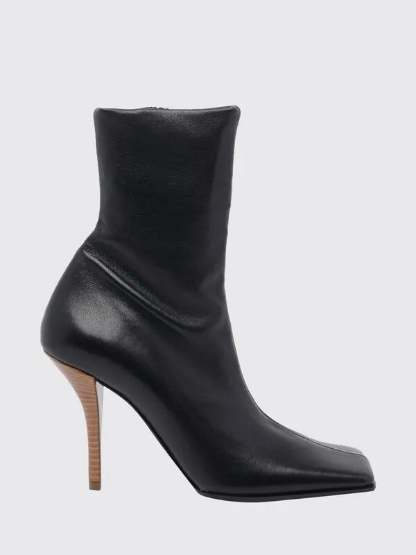Alaïa Leather Ankle Boots - Black
