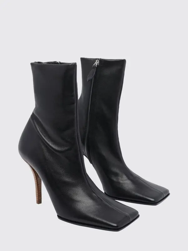 Alaïa Leather Ankle Boots - Black