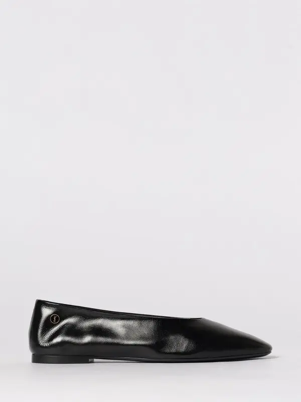 Saint Laurent Sao Leather Ballerinas - Black