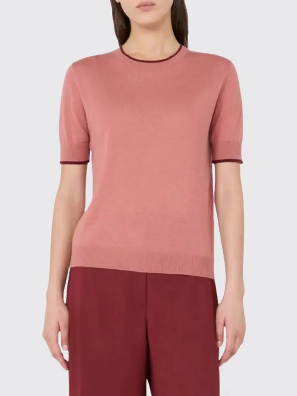 Max Mara Fine Knit Crew Neck Sweater - Pink