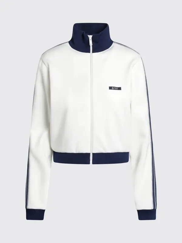 Prada Cropped Technical Fabric Zip-up Sweatshirt - Multicolor