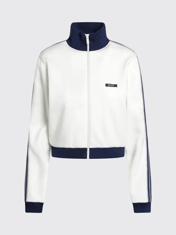Prada Cropped Technical Fabric Zip-up Sweatshirt - Multicolor