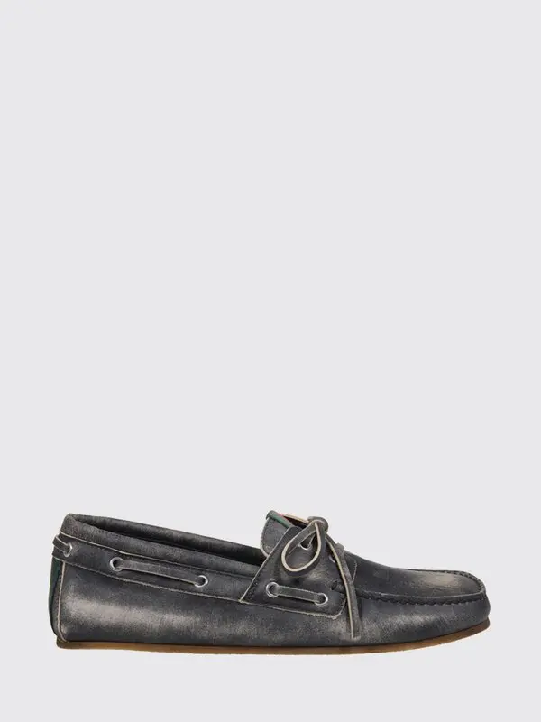 Gucci Used Leather Boat Loafers - Black
