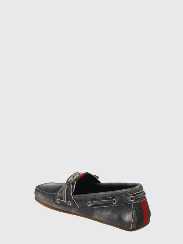 Gucci Used Leather Boat Loafers