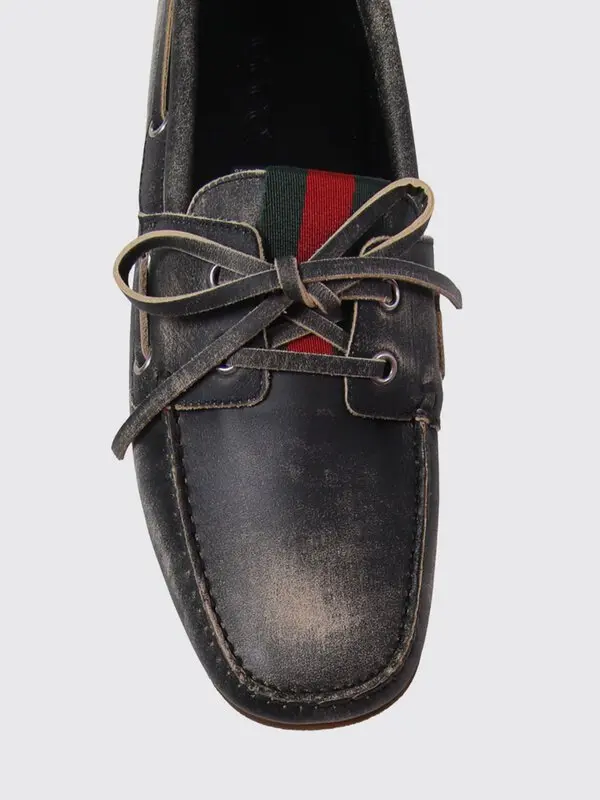 Gucci Used Leather Boat Loafers