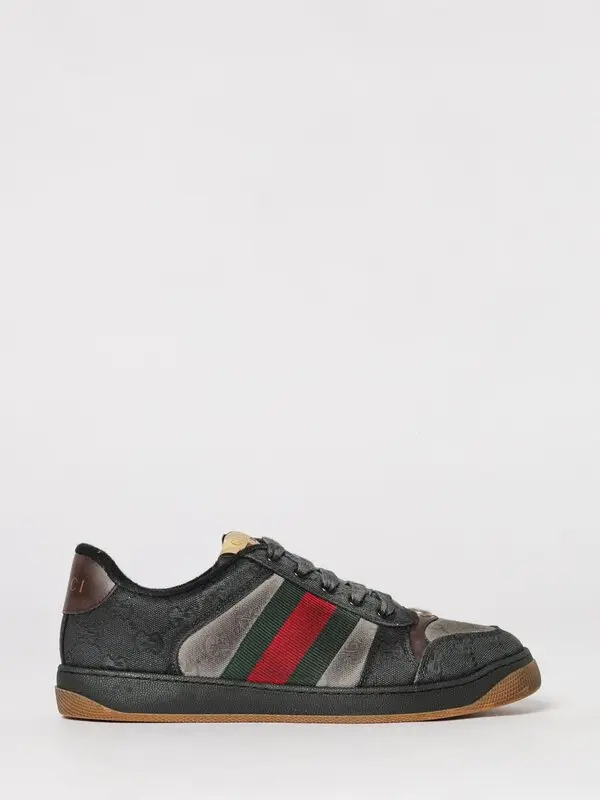 Gucci Gg Fabric And Leather Screener Sneakers