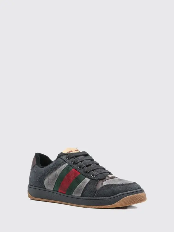 Gucci Gg Fabric And Leather Screener Sneakers