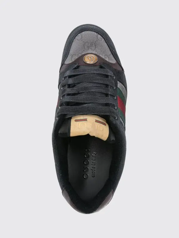 Gucci Gg Fabric And Leather Screener Sneakers