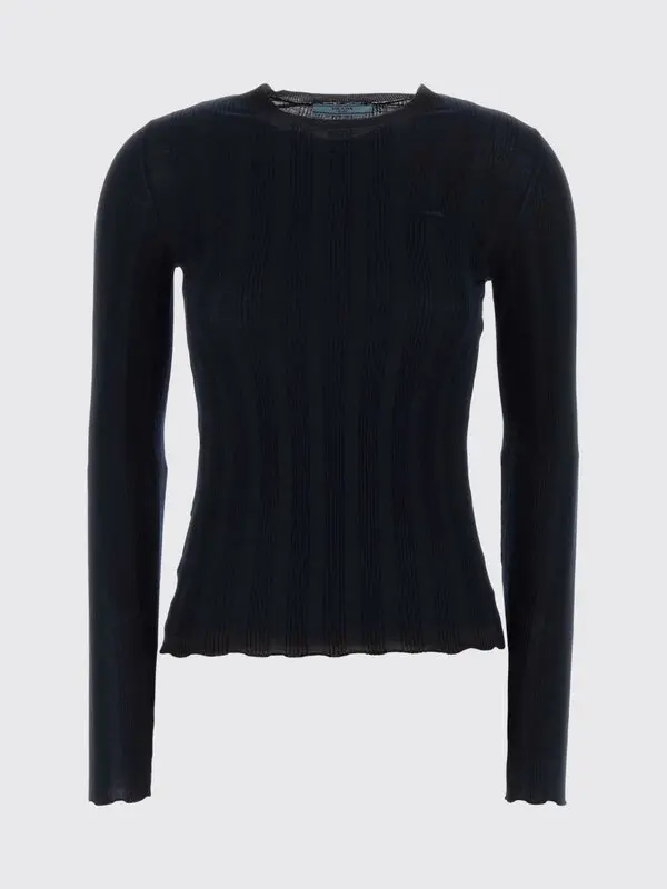 Prada Ribbed Wool Blend Sweater - Blue
