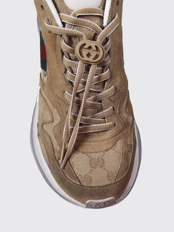 Gucci 2.0 Sneakers In Suede And Gg Jacquard Canvas - Multicolor