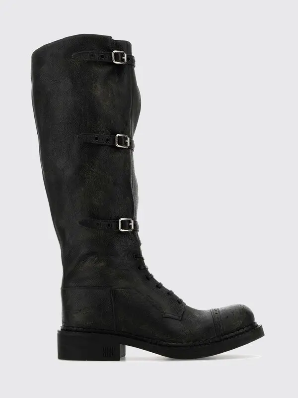 Miu Miu Knee High Boots With Buckle Detail