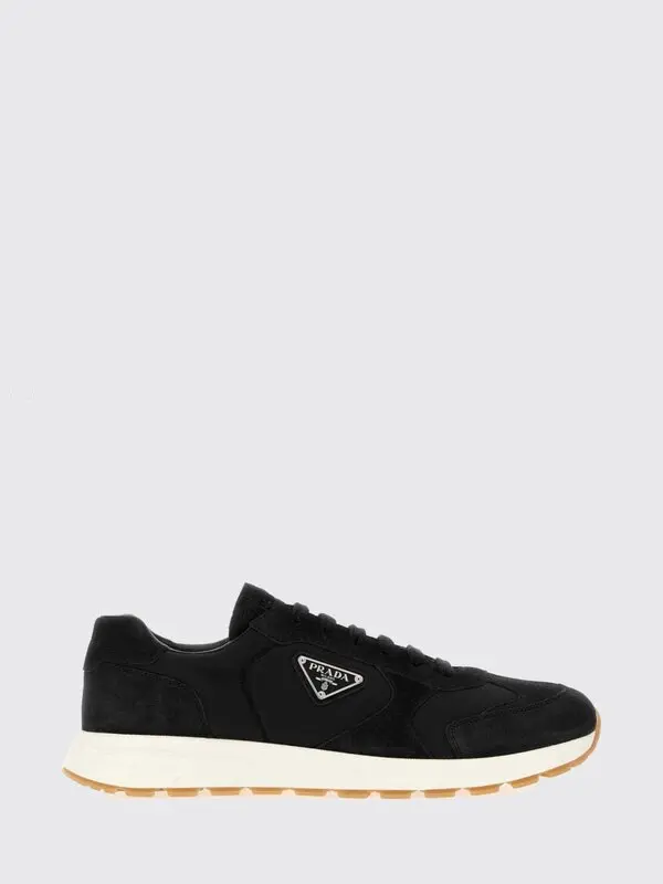 Prada Re-nylon And Suede Sneakers - Black