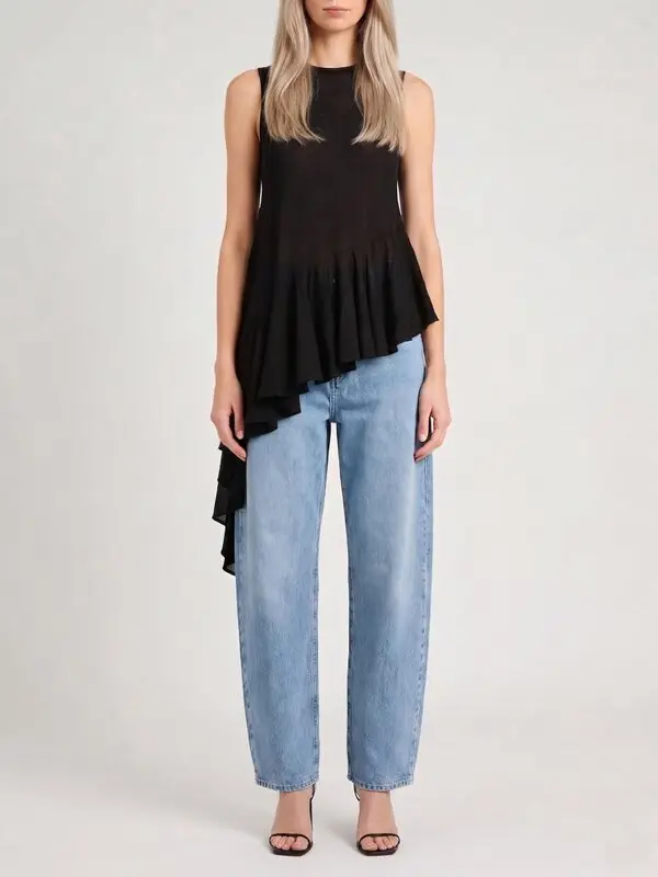 Alaïa Asymmetrical Knit Top - Black