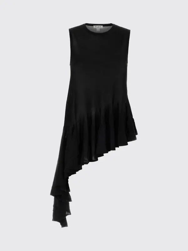 Alaïa Asymmetrical Knit Top - Black
