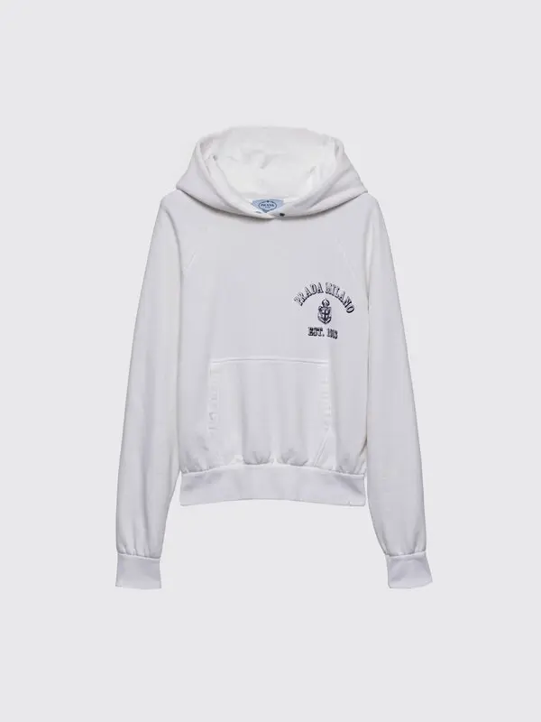 Prada Embroidered Logo Hoodie - White