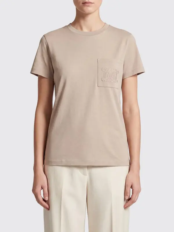Max Mara Monogram Pocket T-shirt - Beige