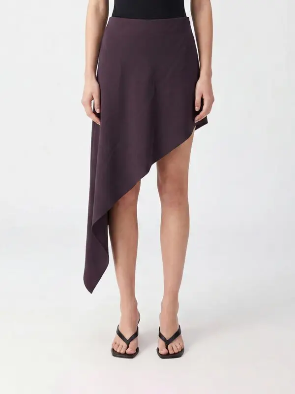ALAIA Alaia Asymmetrical Mini Skirt In Viscose And Paper Blend