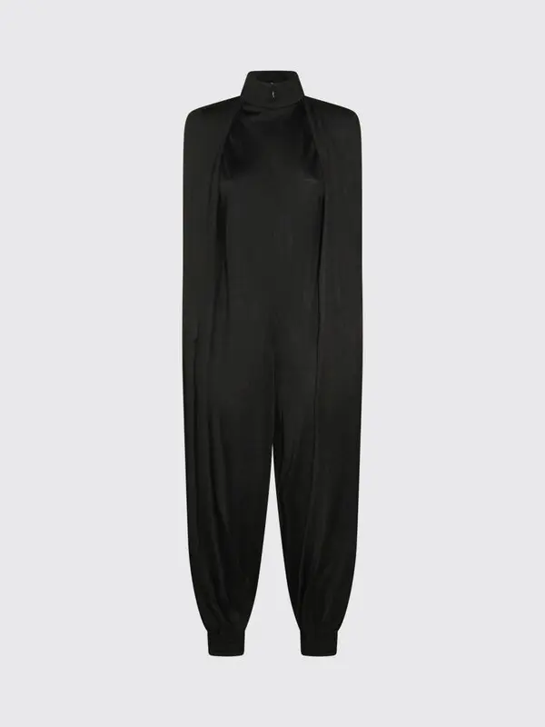 ALAIA Alaia Pure Wool Jumpsuit With High Neck And Ruched Shoulders