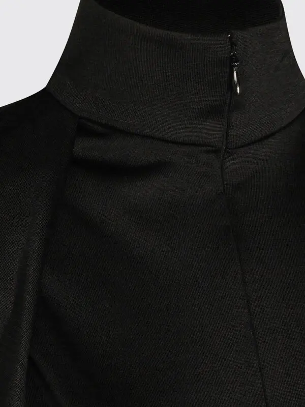 ALAIA Alaia Pure Wool Jumpsuit With High Neck And Ruched Shoulders